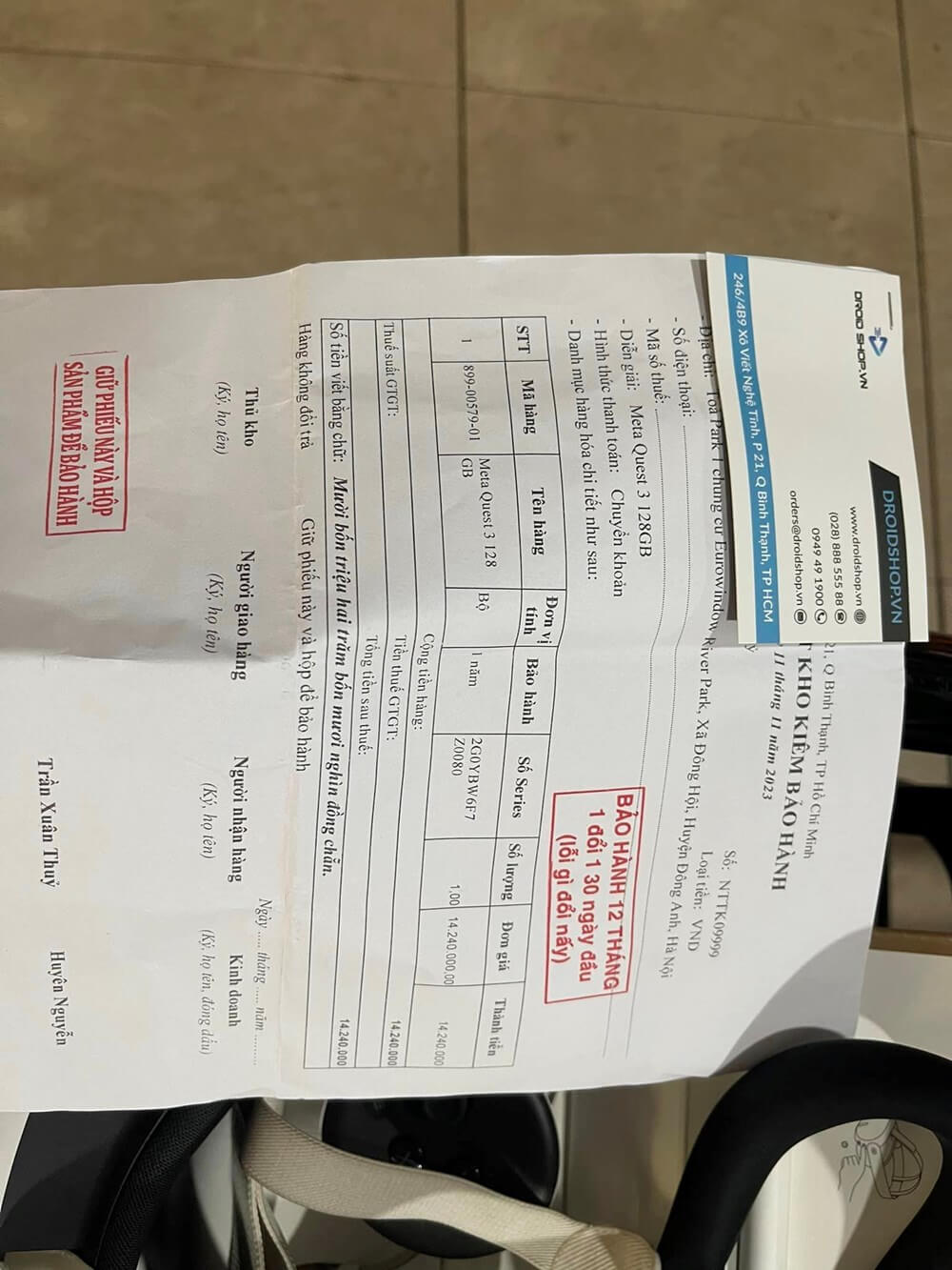 Cần bán Meta Quest 3 fullbox | TrainghiemVR.com